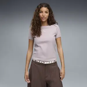 PUMA Essentials Ribbed Slim T-shirt - Pink
