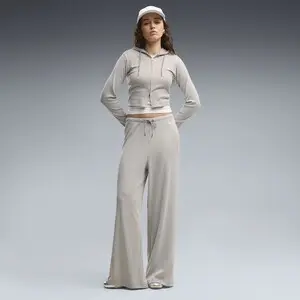 PUMA Essentials Ribbed Wide Leg Pants - Beige