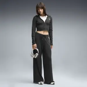 PUMA Essentials Ribbed Wide Leg Pants - Black