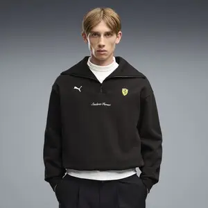 PUMA Scuderia Ferrari Half-zip Fleece Crew Sweatshirt - Black