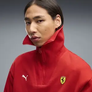 PUMA Scuderia Ferrari Half-zip Fleece Crew Sweatshirt - Red