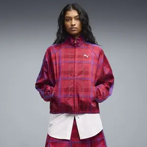 PUMA T7 Relaxed Tartan Jacket - Red