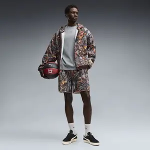 PUMA Dylan Wildcat Printed Basketball Shorts - Brown