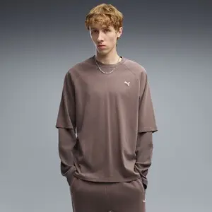 PUMA Essentials Double Layer Long Sleeve T-shirt - Brown