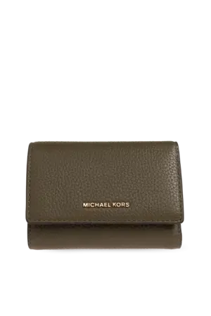 Michael Kors Leather Wallet With Logo - Green