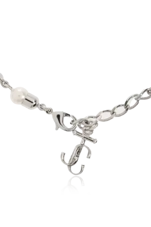 JIMMY CHOO Chain Anklet With Pearl And Crystal Embellishments