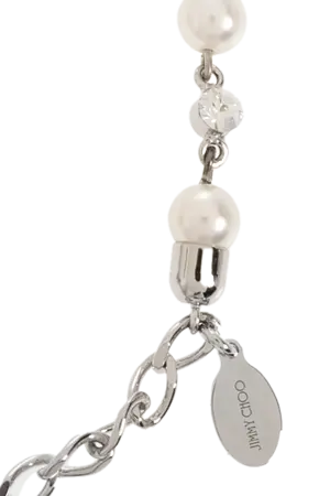 JIMMY CHOO Chain Anklet With Pearl And Crystal Embellishments