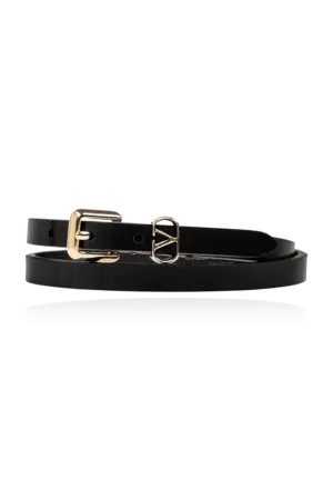 Valentino Garavani Leather Wrap Bracelet With Buckle Detail
