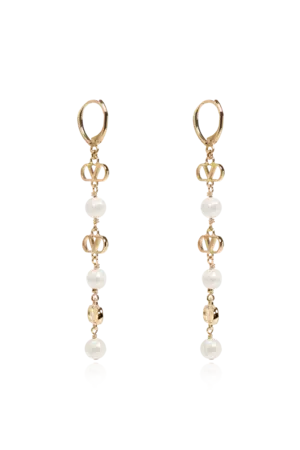 Valentino Garavani Long Earrings With Glass Pearls
