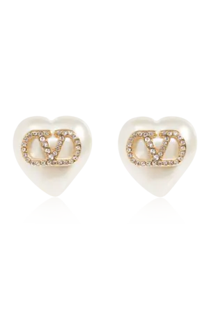 Valentino Garavani Earrings With Swarovski Crystals - Cream