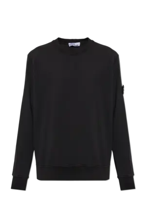 Stone Island Sweatshirt With Logo Patch - Black