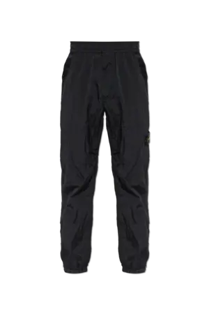Stone Island Trousers With Logo - Black