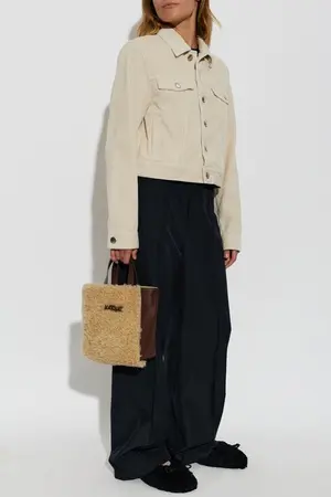 Marni Fur Ballerinas With Gold Buckle