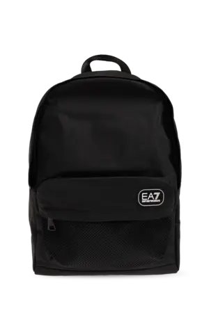 EA7 Backpack With A Logo Patch - Black