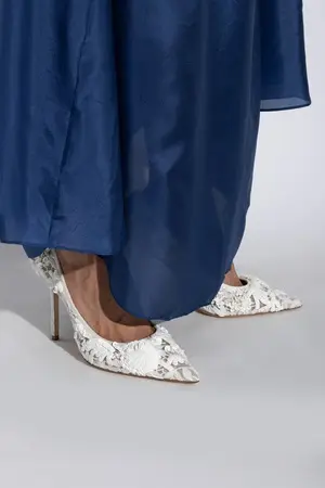 JIMMY CHOO Love 100 Floral Appliqué Stiletto Pumps