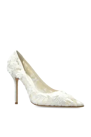 JIMMY CHOO Love 100 Floral Appliqué Stiletto Pumps