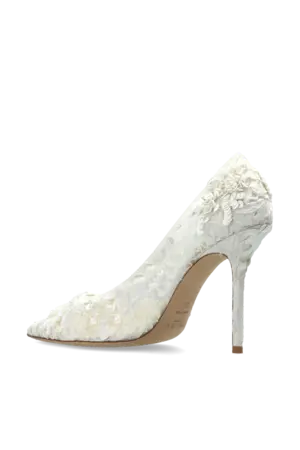 JIMMY CHOO Love 100 Floral Appliqué Stiletto Pumps