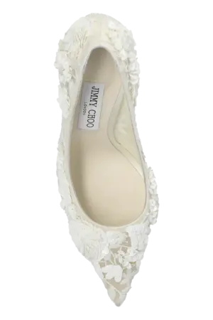 JIMMY CHOO Love 100 Floral Appliqué Stiletto Pumps
