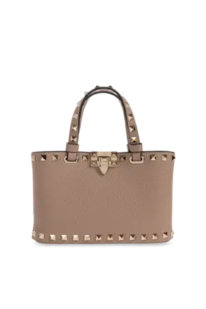 Valentino Garavani Leather Bag With Studs - Beige