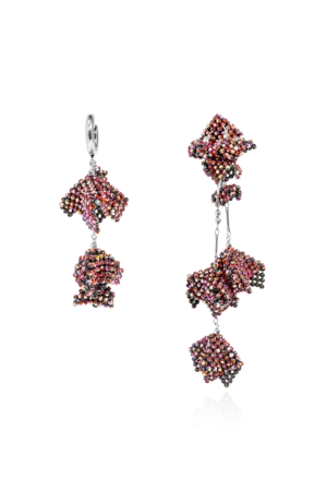 Isabel Marant Étoile Asymmetrical Earrings With Shimmering Crystals - Silver