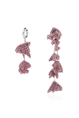 Isabel Marant Étoile Asymmetric Earrings With Shimmering Crystals - Silver