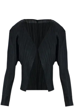 Issey Miyake Pleated Cardigan - Black