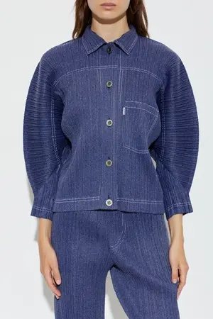Issey Miyake Pleated Jacket With Pocket
