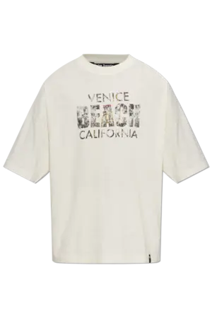 Palm Angels T-shirt With Print - Cream