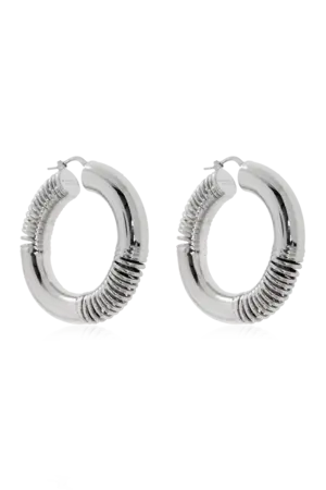 Marni Tone Brass Hoop Earrings - Silver
