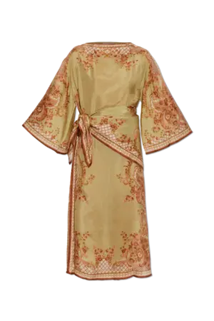 Zimmermann Silk Dress With Decorative Waist Tie - Green