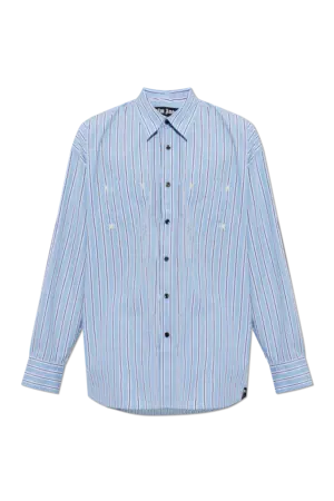 Palm Angels Shirt With Stripe Pattern - Blue