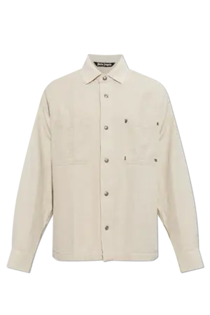 Palm Angels Cotton Linen Blend Shirt - Beige
