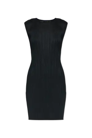 Issey Miyake Sleeveless Pleated Dress - Black