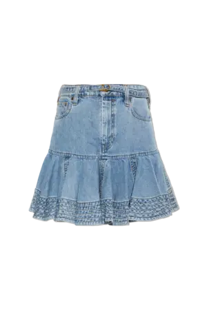 Zimmermann Denim Skirt With Belt - Blue
