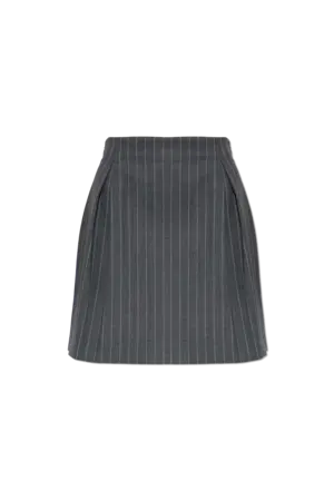 Valentino Garavani Wool Pinstripe Skirt - Grey