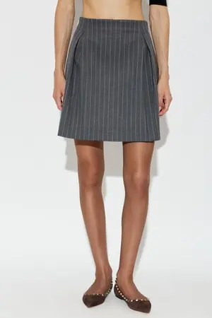 Valentino Garavani Wool Pinstripe Skirt