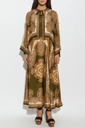 Zimmermann Silk Dress With Wide Sleeves