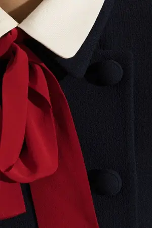 Valentino Garavani Cropped Wool Blazer With Contrasting Collar