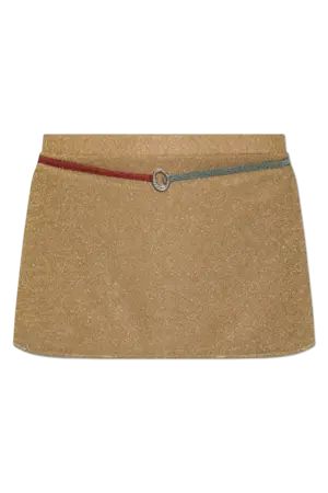 Oseree Short Skirt With Lurex Thread - Gold