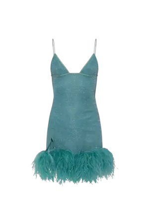 Oseree Feather Dress - Blue