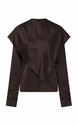Gabriela Hearst Jonathan Silk Scarf Top Brown