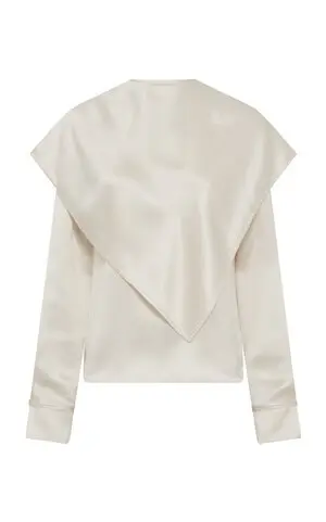 Gabriela Hearst Jonathan Silk Scarf Top - Ivory