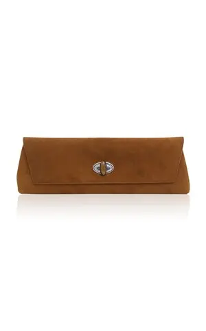 Christopher Esber Buki Suede Clutch - Brown