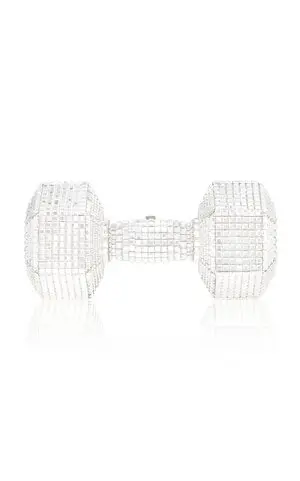 Judith Leiber Disco Dumbbell Clutch - Silver