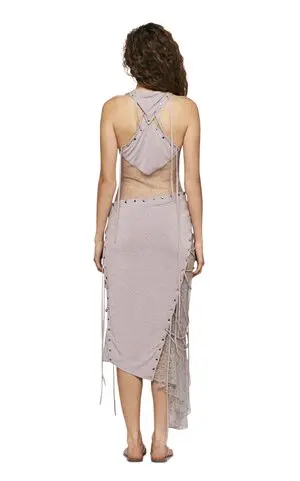 Christopher Esber Farrah Rivet Laced Halter Maxi Dress