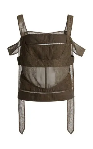 Christopher Esber Cleo Utility Cotton-silk Suspended Top - Brown