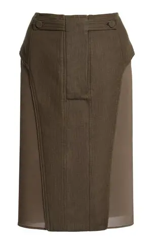 Christopher Esber Cleo Utility Cotton Midi Skirt - Brown