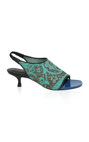 Christopher Esber Leandra Lasercut Calf Hair Heel - Blue