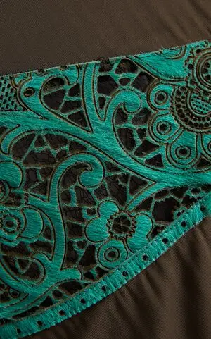 Christopher Esber Lasercut Laced Leather Tank Midi Dress