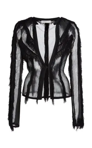 Christopher Esber Ravelle Sheer Knit Top - Black